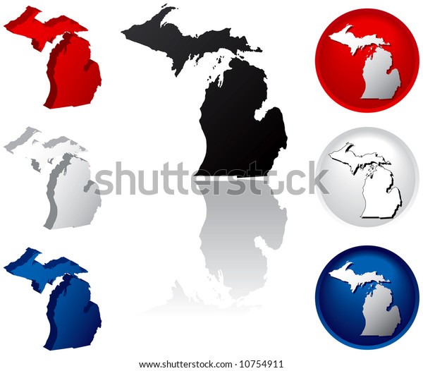 Michigan Icons Stock Vector (Royalty Free) 10754911 | Shutterstock