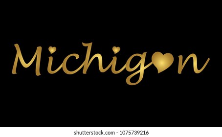 Michigan Logo Type Writing Stock Vector (Royalty Free) 1075739216