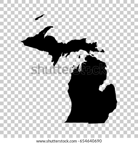 Michigan Map Isolated On Transparent Background Stock Vector (Royalty ...