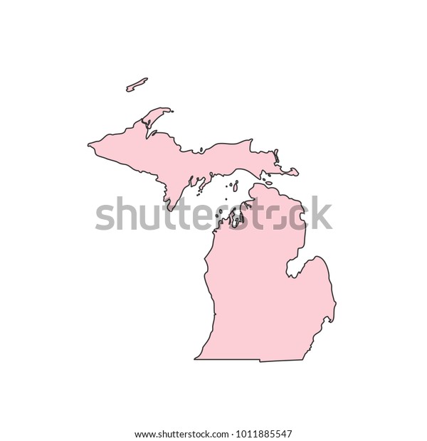 Michigan Map Isolated On White Background Stock Vector (Royalty Free ...