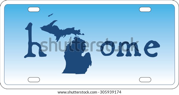 Michigan State License Plate Vector Stock Vector (Royalty Free ...