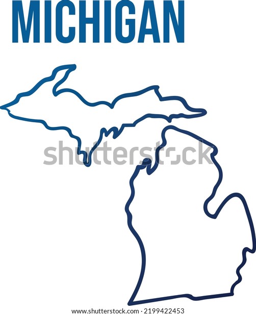 Michigan State Outline Blue Gradient Map Stock Vector (Royalty Free ...