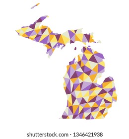 Michigan Us State Polygonal Map Background Stock Vector (Royalty Free ...