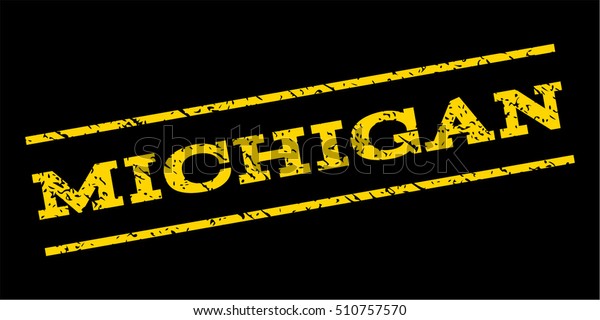Michigan Watermark Stamp Text Caption Between Stock Vector (Royalty ...