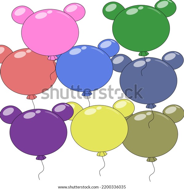 Mickey Vector Shaped Color Balloon Icon Stock Vector (Royalty Free ...