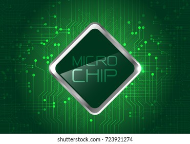 Micro Chip On Green Circuit Pattern Stock Vector (Royalty Free ...
