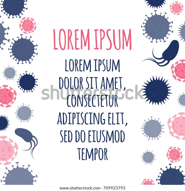 Microbes Bacterias Poster Design Banner Template 스톡 벡터(로열티 프리 ...