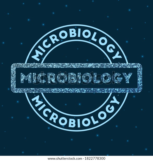 Microbiology Glowing Round Badge Network Style Stock Vector (Royalty ...