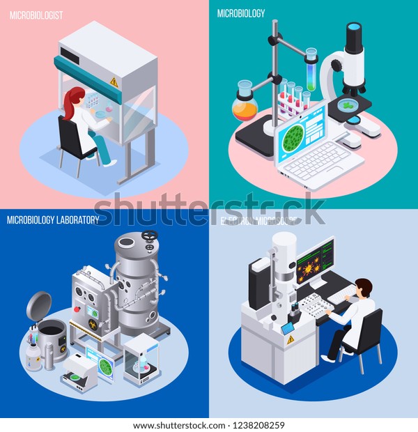 Laboratoire de microbiologie Concept de conception : image vectorielle ...