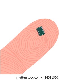 Microchip On Finger Isolated On White Stock Vector (Royalty Free) 414311530