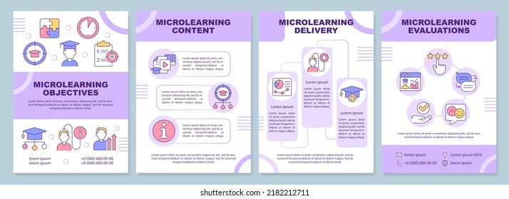 Microlearning Modules Purple Brochure Template Evaluations Stock Vector ...