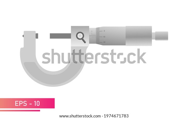 Micrometer Smooth Measuring Scale Realistic Design Stock Vector ...