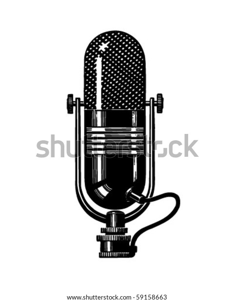 Microphone 2 Retro Clip Art Stock Vector (Royalty Free) 59158663