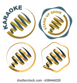 Microphone Abstract Logo Icon Music Theme Stock Vector (Royalty Free ...