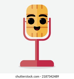 Microphone Cute Character Vector Illustration Isolated Stock Vector ...
