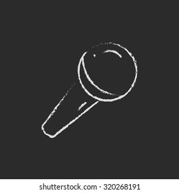 Microphone Hand Drawn Chalk On Blackboard Stock Vector (Royalty Free ...