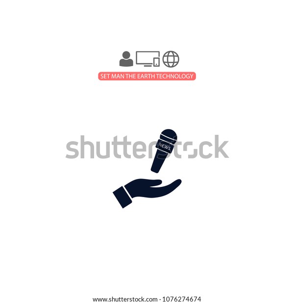 Microphone Hand Icon Stock Vector (Royalty Free) 1076274674 | Shutterstock