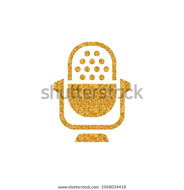 Microphone Icon Gold Glitter Texture Sparkle Stock Vector (Royalty Free ...