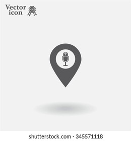 Microphone Icon Map Pin Stock Vector (Royalty Free) 345571118 ...