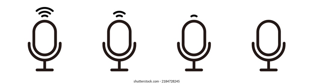 Microphone Icon Set Different Sound Wave Stock Vector (Royalty Free ...