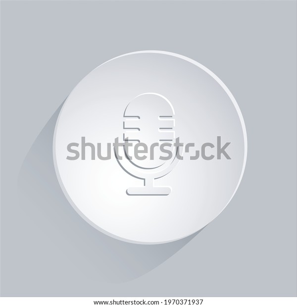 Microphone Icon White Color 3d Vector Stock Vector (Royalty Free ...