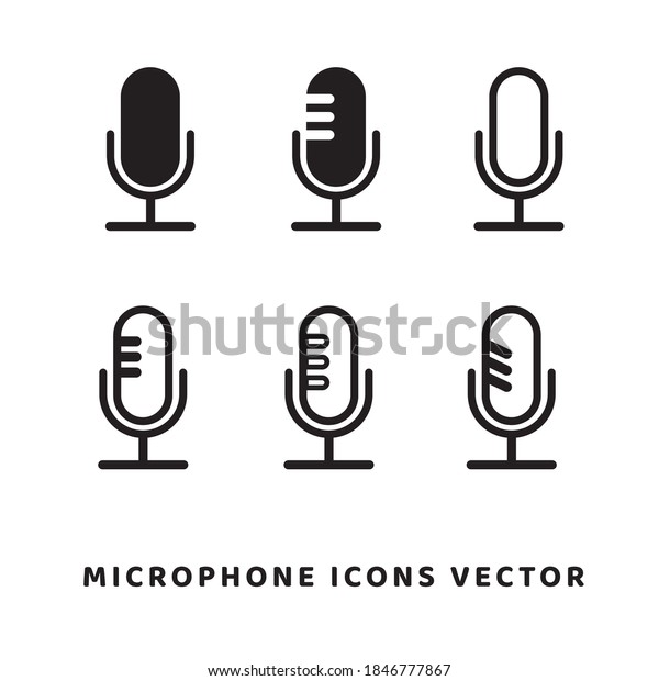Microphone Icons Logo Vector Set Stock Vector (Royalty Free) 1846777867 ...