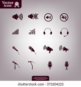 Microphone Icons Set Stock Vector (Royalty Free) 373204225 | Shutterstock