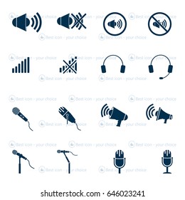 Microphone Icons Set Stock Vector (Royalty Free) 646023241