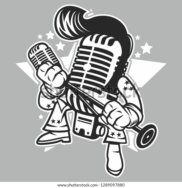 Microphone King Cartoon Character Stock Vector (Royalty Free ...