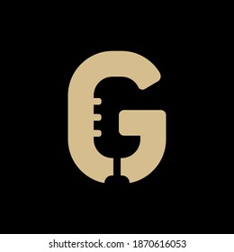 Microphone Letter G Logo Simple Clean Stock Vector (Royalty Free ...