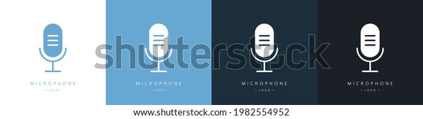 Microphone Logos Set Concept Voice Karaoke Stock Vector (Royalty Free ...