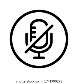 Microphone Mute Icon Isolated Vector Illustration Stock Vector (Royalty ...
