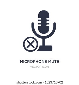 Microphone Mute Icon On White Background Stock Vector (Royalty Free ...
