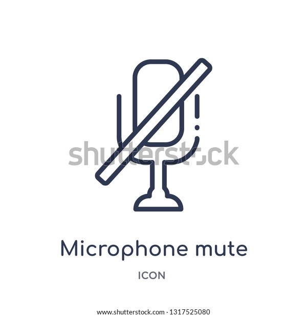 Microphone Mute Icon Technology Outline Collection Stock Vector ...