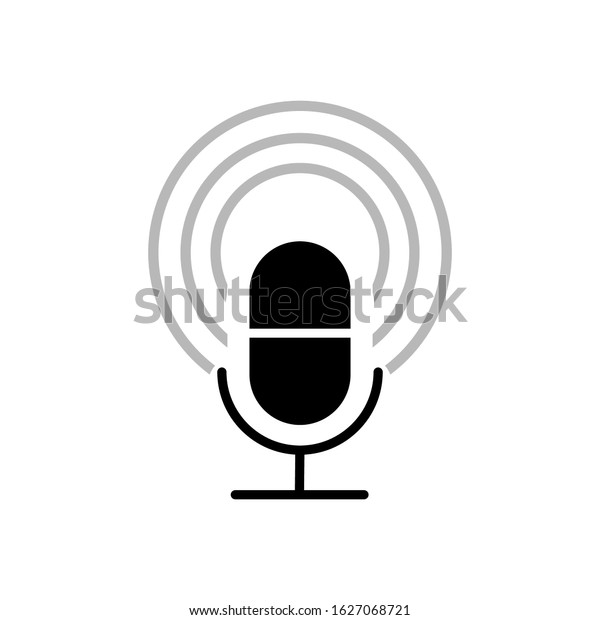 Microphone Outline Icon Vector Mic Sign Stock Vector (Royalty Free ...