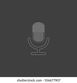 Microphone Outline Vector Icon Contour Line: vector de stock (libre de ...
