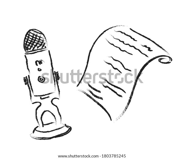 Microphone Sheet Paper On White Background Stock Vector (Royalty Free ...