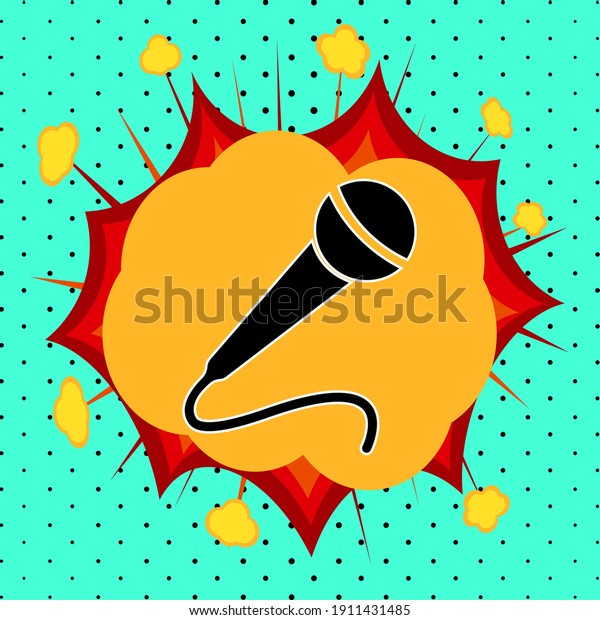 Microphone Sign Pop Art Explosion Vector Stock Vector (Royalty Free ...