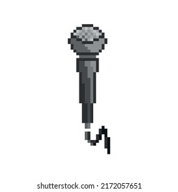 Microphone Vector Icon Podcast Concept Pixel Stock Vector (Royalty Free ...