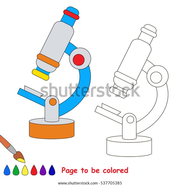 Microscope Be Colored Coloring Book Educate Stock Vector (Royalty Free ...