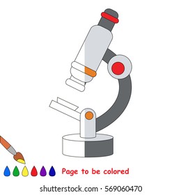 Microscope Coloring Book Educate Preschool Kids Stock Vector (Royalty ...
