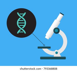Microscope Illustration Detailed View Dna String Stock Vector (Royalty ...