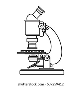 Microscope Medical Sketch Line Art Isolated Stock Vector (Royalty Free ...