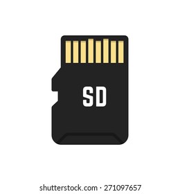 Microsd Card Isolated On White Background Stock Vector (Royalty Free ...