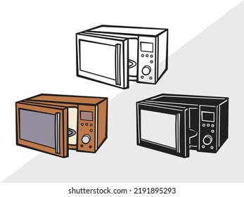 Microwave Clipart Svg Printable Vector Illustration Stock Vector ...