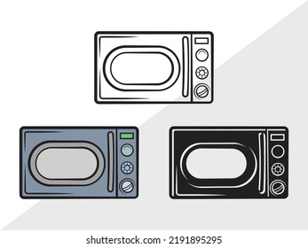 Microwave Clipart Svg Printable Vector Illustration Stock Vector ...