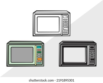Microwave Clipart Svg Printable Vector Illustration Stock Vector ...