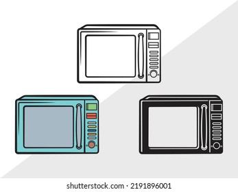 Microwave Clipart Svg Printable Vector Illustration Stock Vector ...