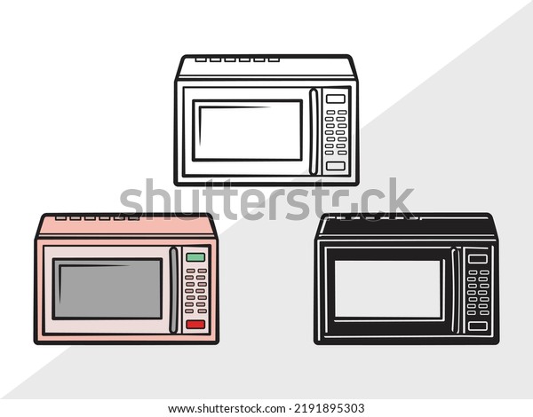 Microwave Clipart Svg Printable Vector Illustration Stock Vector ...