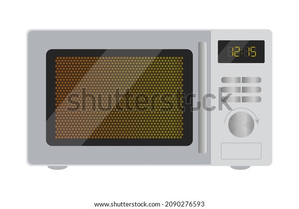Microwave Oven Front View Vector Illustration: стоковая векторная ...